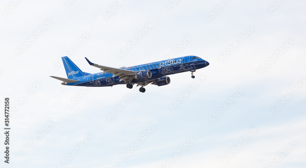 Chicago, USA - April 23, 2018: A Jetblue Embraer E190 aircraft ...