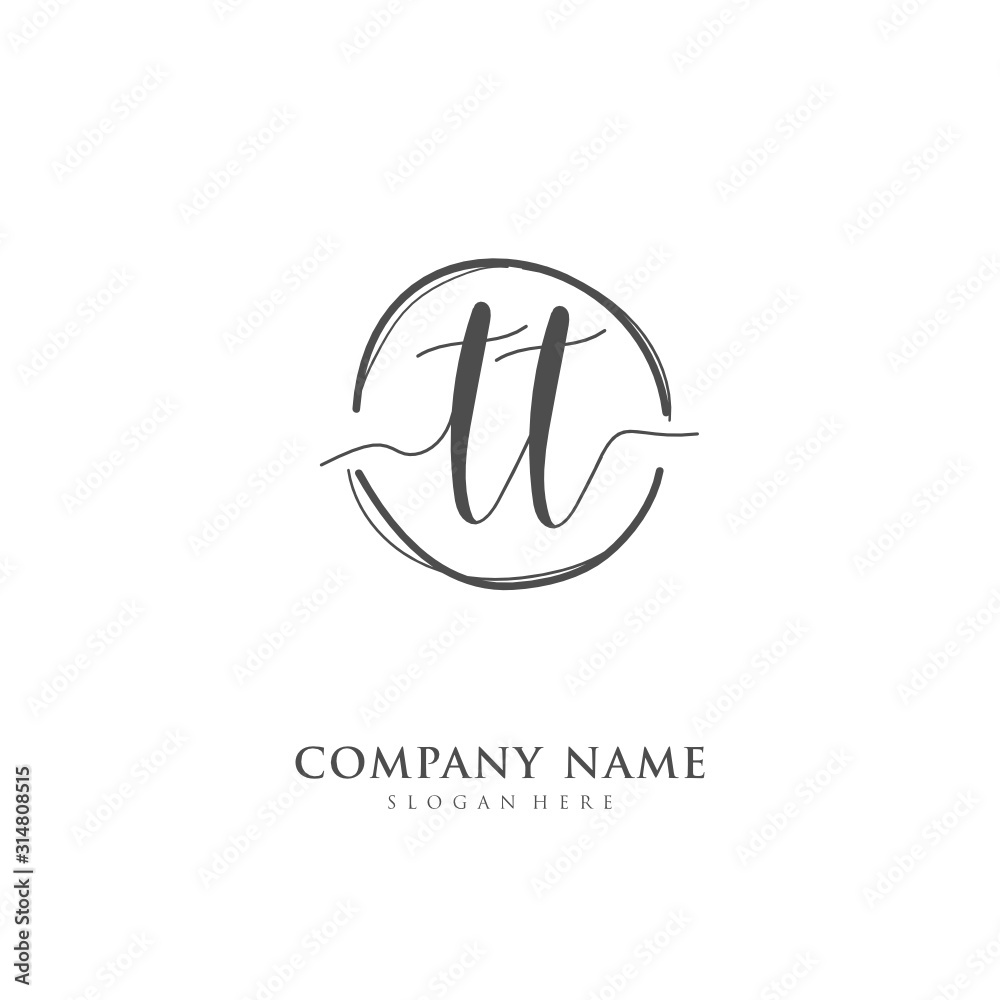 Handwritten initial letter T TT for identity and logo. Vector logo ...
