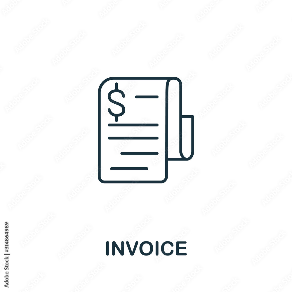 Invoice icon. Line style symbol from shopping icon collection. Invoice ...