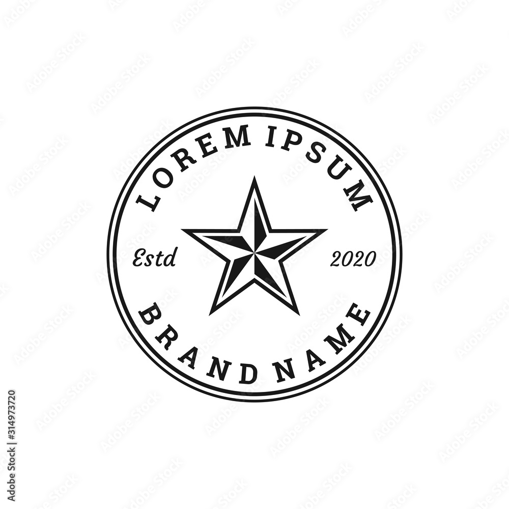 vintage star logo design, vector concept illustration Stock Vector ...