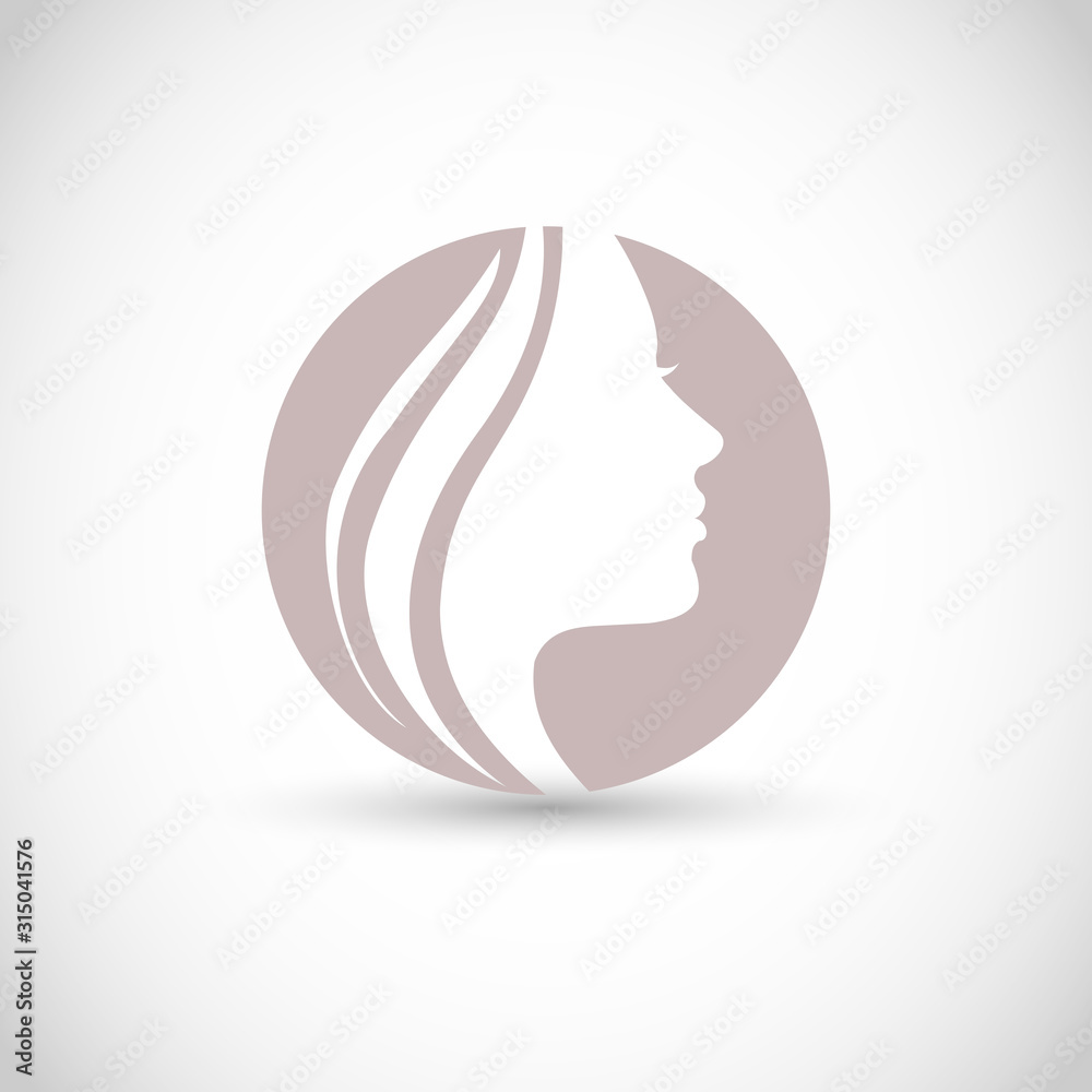 Beautiful female profile beauty logo vector Stock Vector | Adobe Stock
