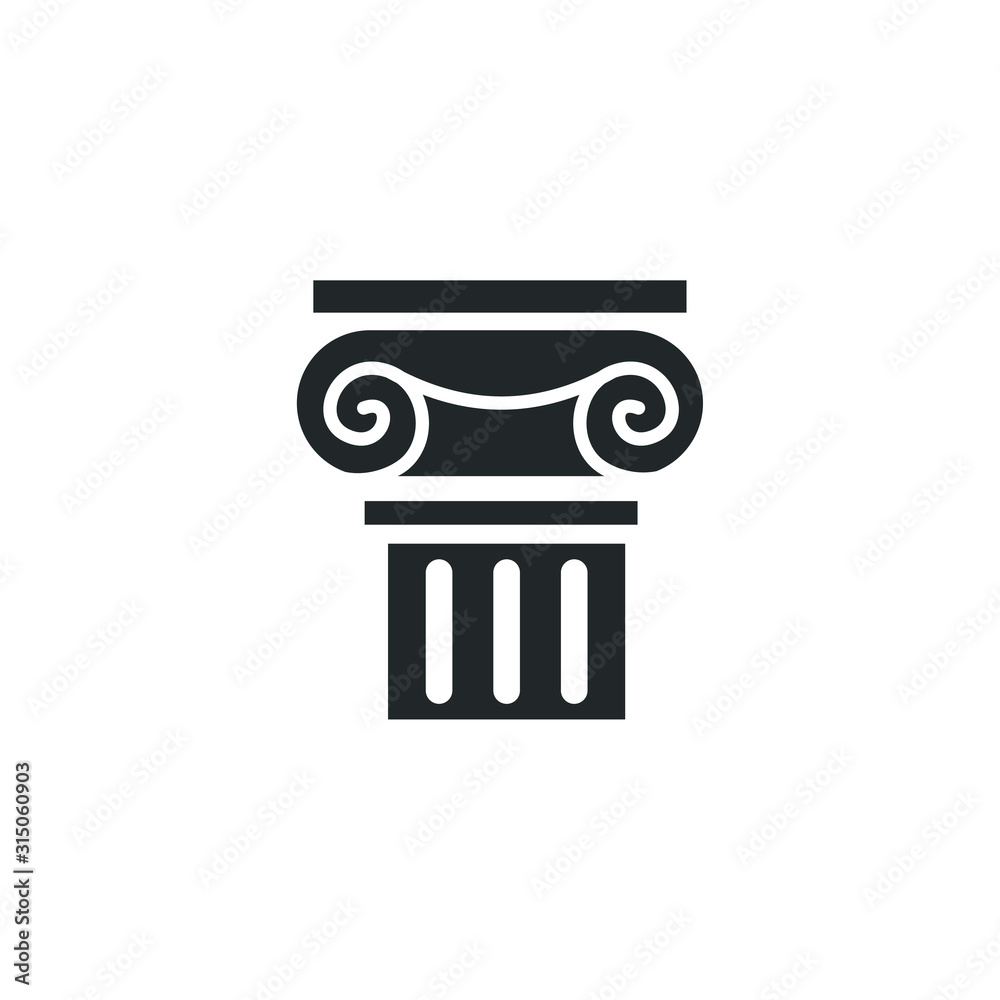 Pillar template color editable. Pillar symbol vector sign isolated on ...