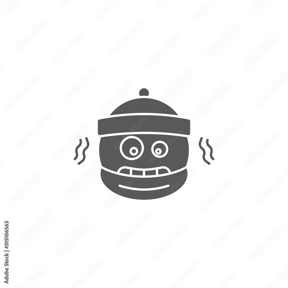 Cold freezing emoticon vector icon symbol emoji isolated on white ...