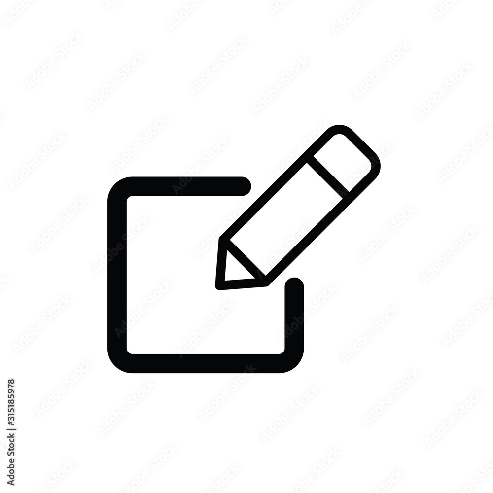 Edit icon. Notepad edit symbol. list icon. line illustration. Notepad ...