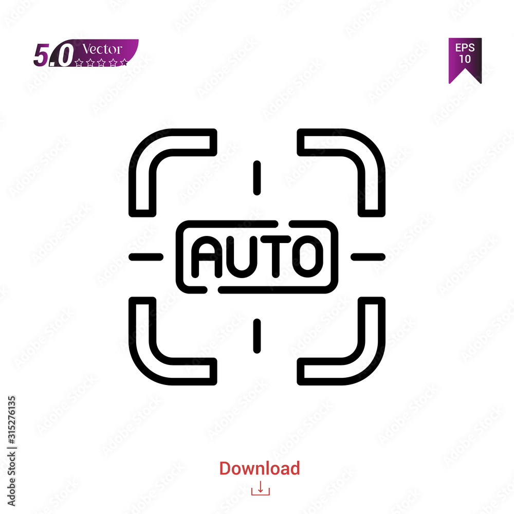 Outline auto-focus icon. auto-focus icon vector isolated on white ...