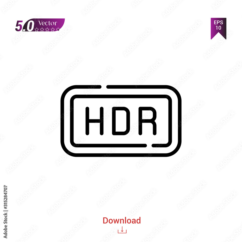 Outline hdr camera icon. hdr camera icon vector isolated on white ...
