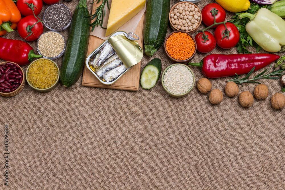 Food sources of omega 3, protein for healthy food fitness. Foods high ...