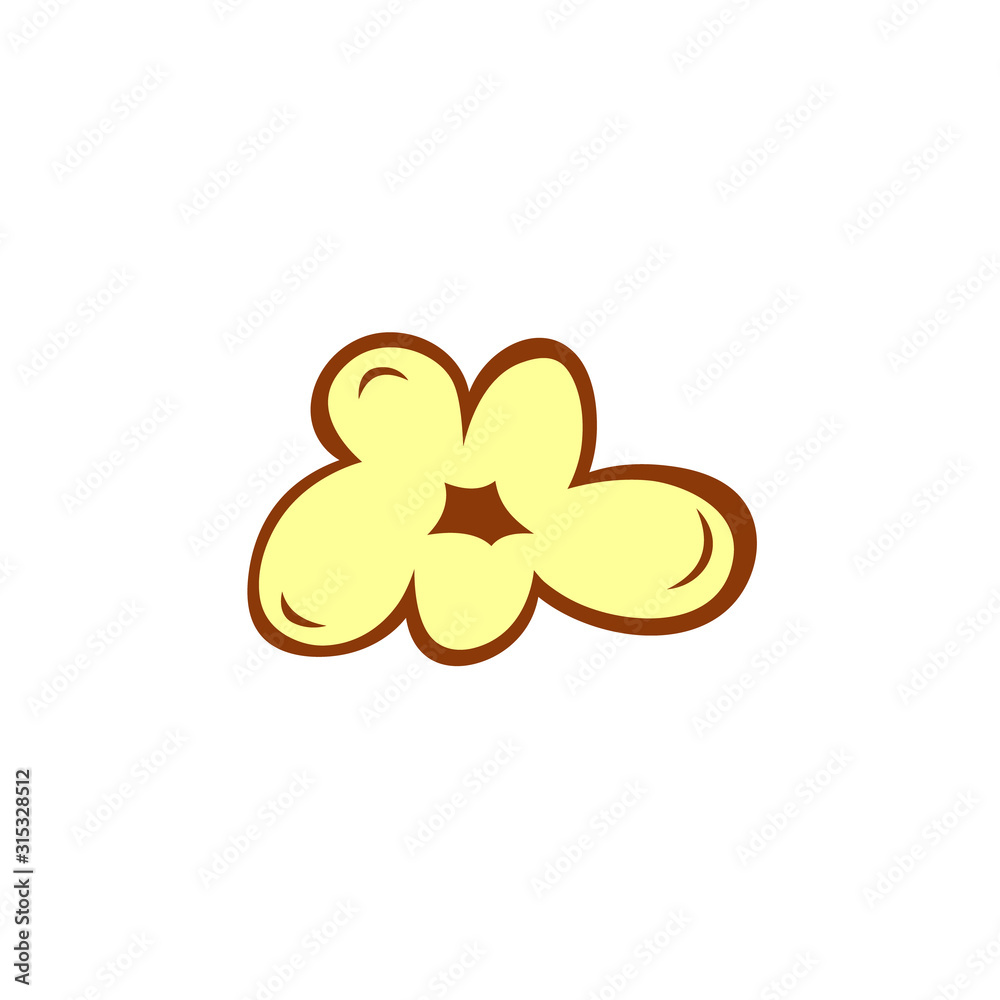 popcorn one piece icon. Clipart image isolated on white background ...
