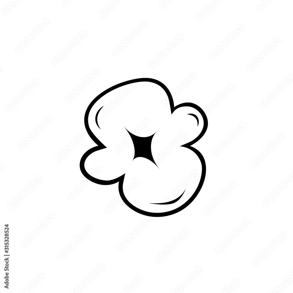 popcorn one piece icon. Clipart image isolated on white background ...