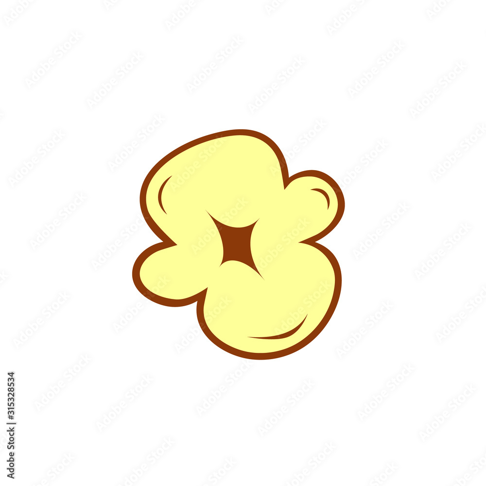 popcorn one piece icon. Clipart image isolated on white background ...