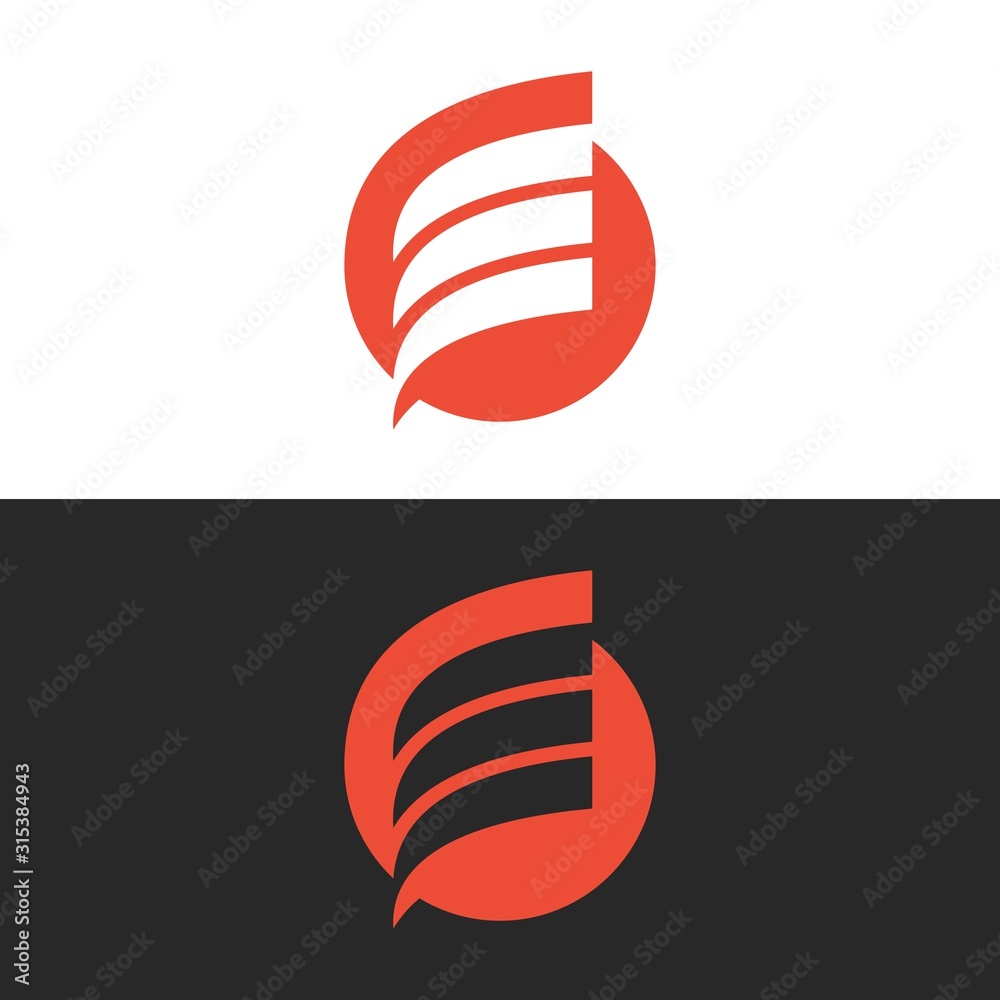 LETTER E ROUND LOGO Stock Vector | Adobe Stock