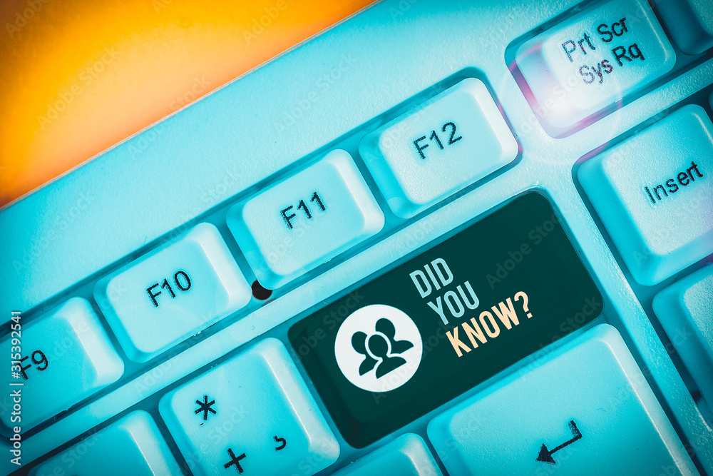 Word writing text Did You Know Question. Business photo showcasing Fun ...