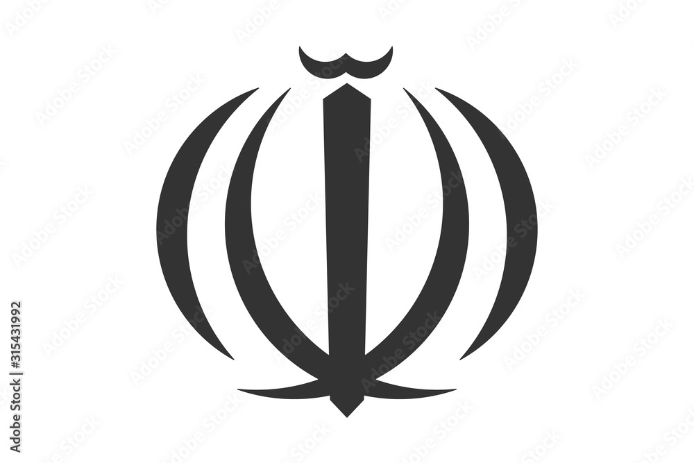 Iranian national emblem. Symbol of iran. Four crescents with a sword ...