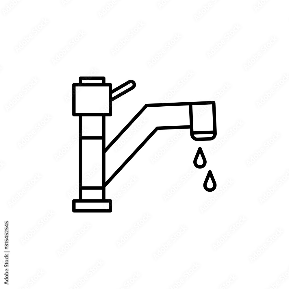 faucet, faucet tap line icon. Elements of energy illustration icons ...