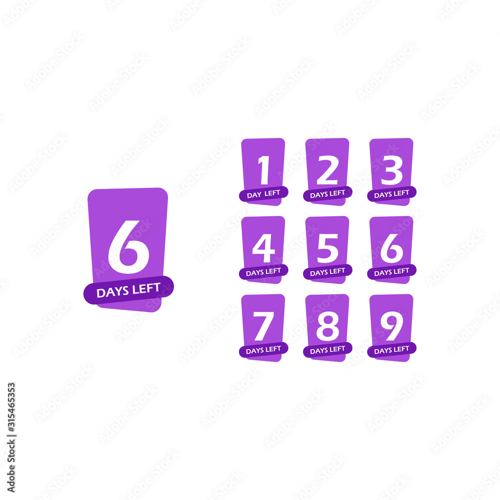 Number of days left countdown vector illustration template, can be use ...