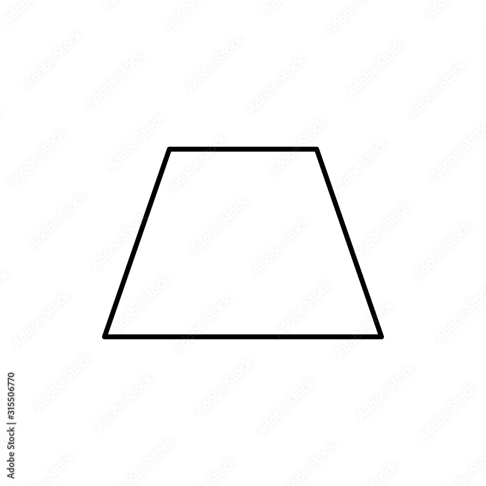 Geometric shapes, trapezoid icon. Simple line, outline vector 3d ...