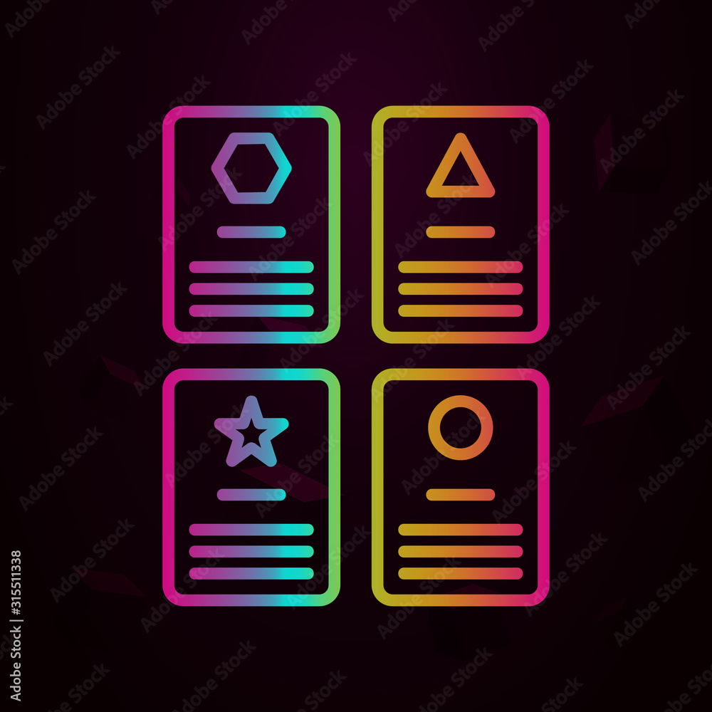 Flash card school nolan style icon. Simple thin line, outline vector of ...