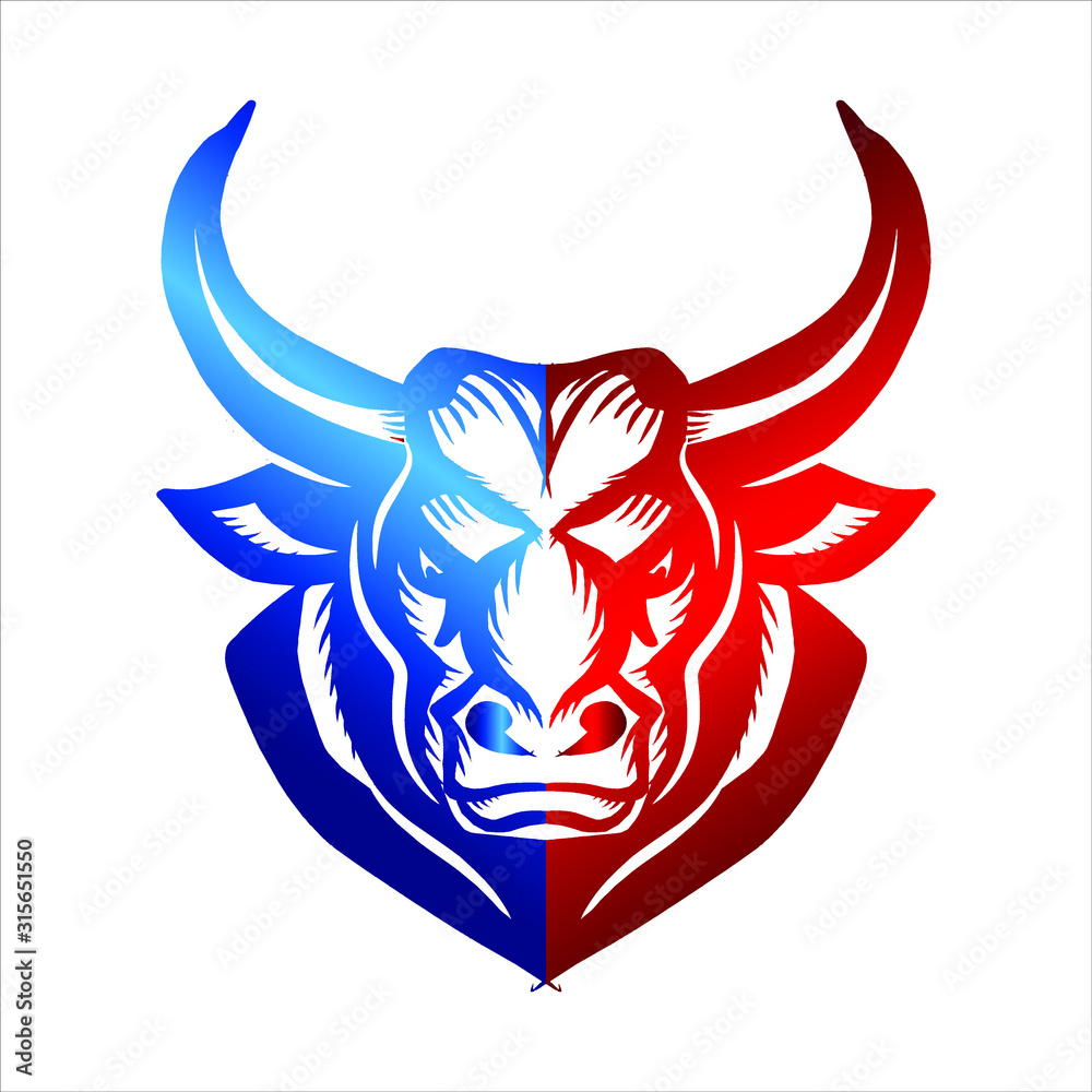 bull head logo vector