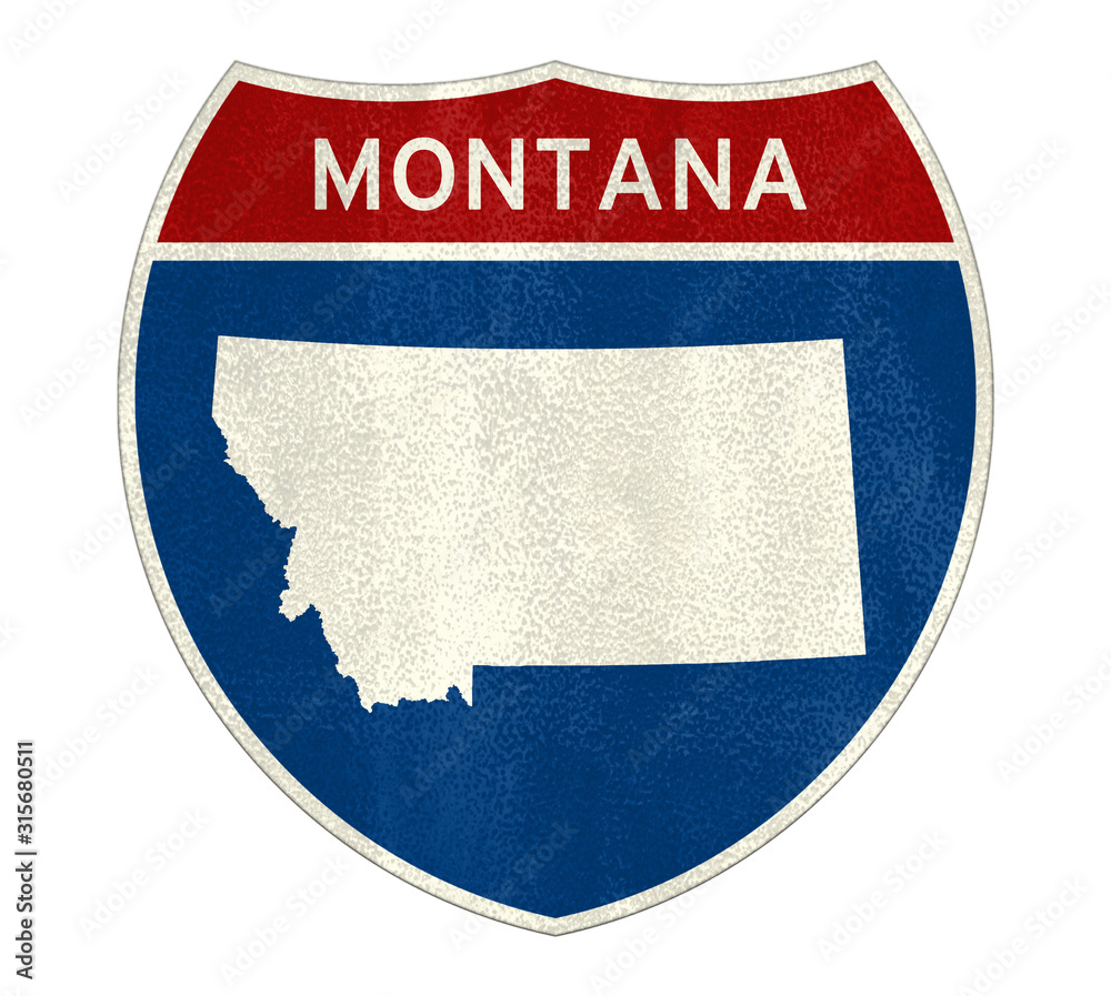 Montana State Interstate road sign Stock Illustration | Adobe Stock