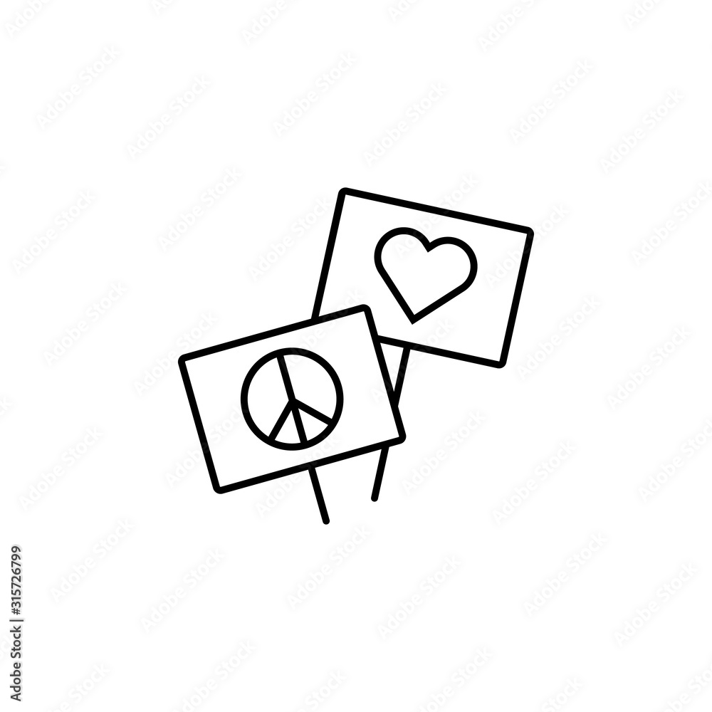 banner, protest, activism line icon. Elements of protests illustration ...