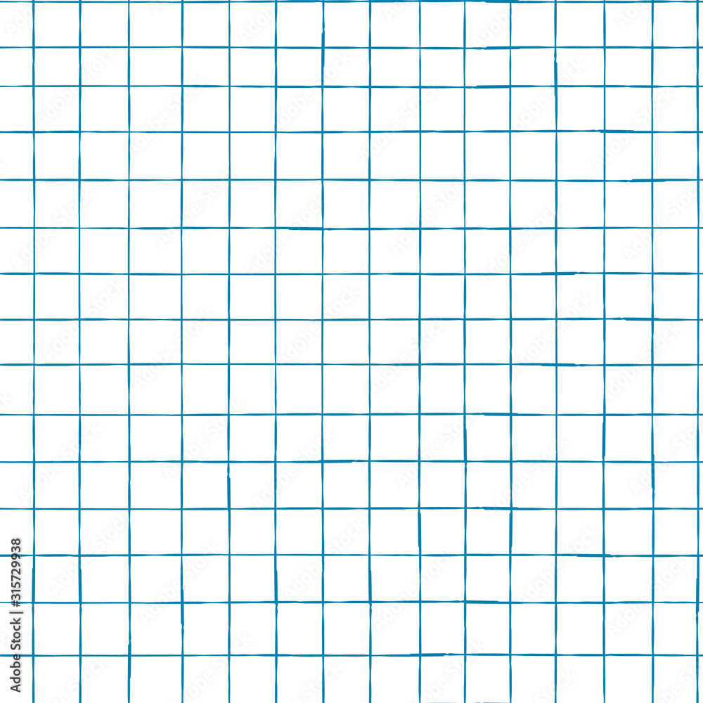 Vector seamless pattern of hand drawn grid. Sketch with blue pen lines ...