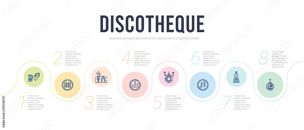 discotheque concept infographic design template. included sparkle ...