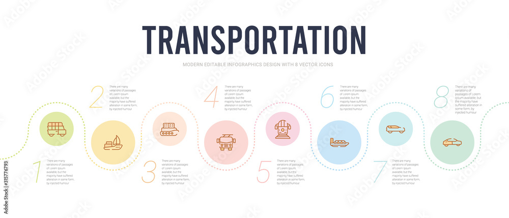 transportation concept infographic design template. included sedan ...