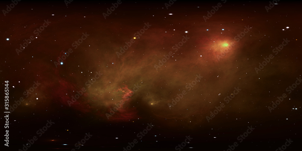 360 degree HDRI space background and nebula. Environment 360 HDRI map ...