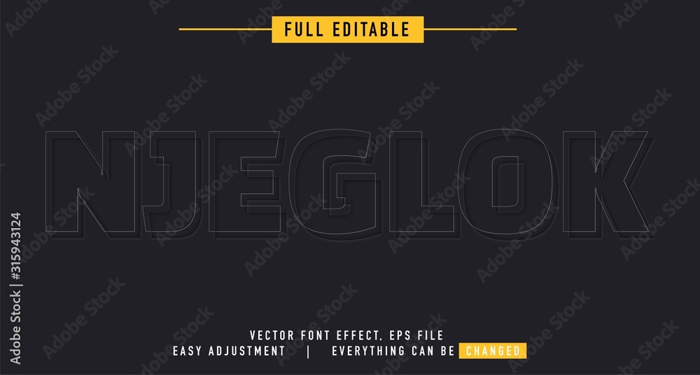 emboss text effect design editable vector, easy to change as needed ...