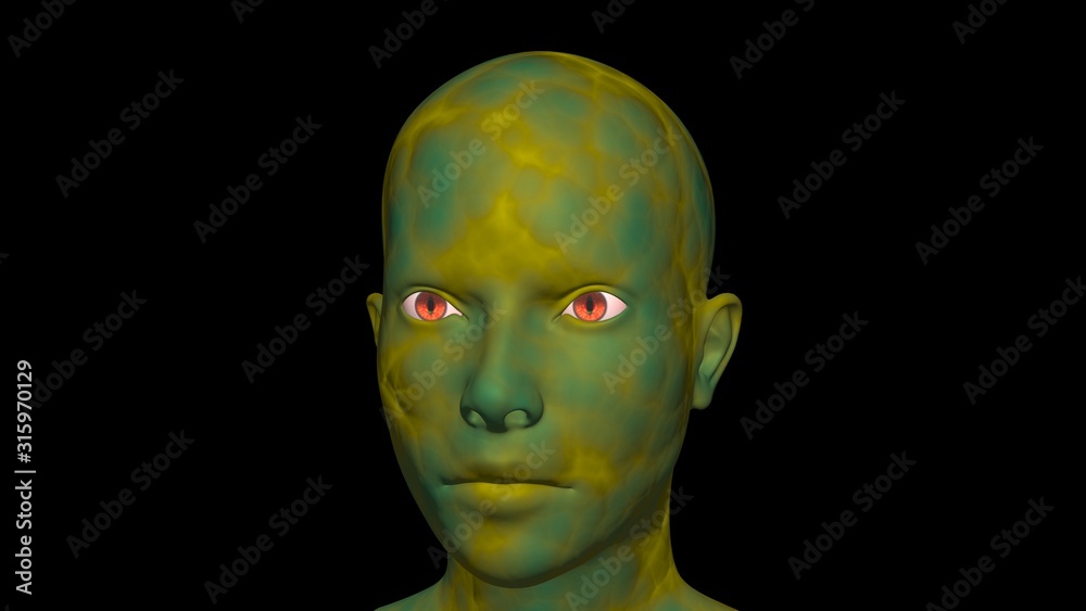 Humanoid Alien extraterrestrial reptilian species . 3d rendering ...