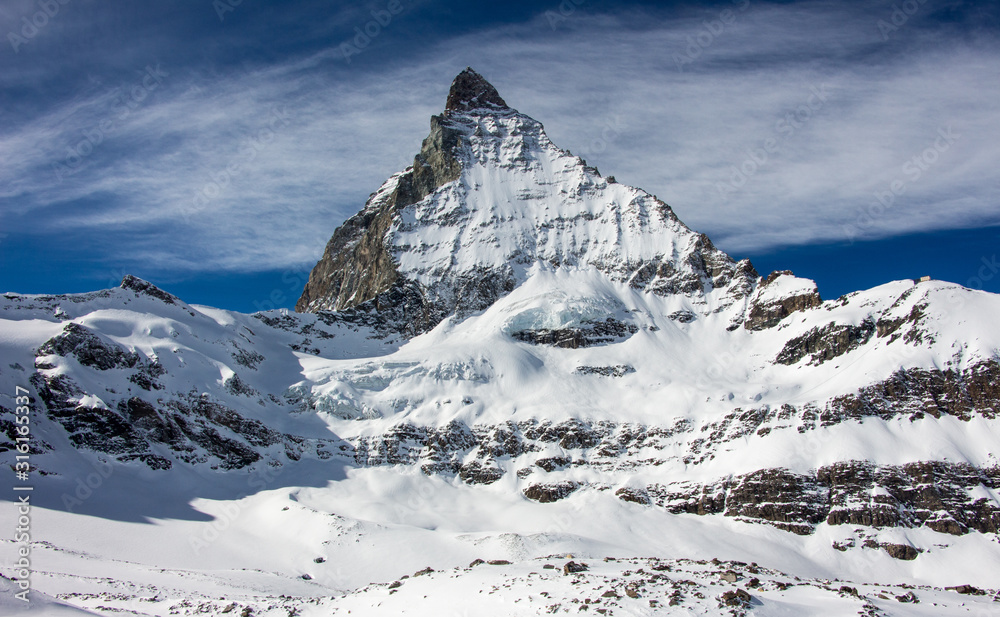 Zermatt Matterhorn view mountain winter snow landscape Swiss Alps ...