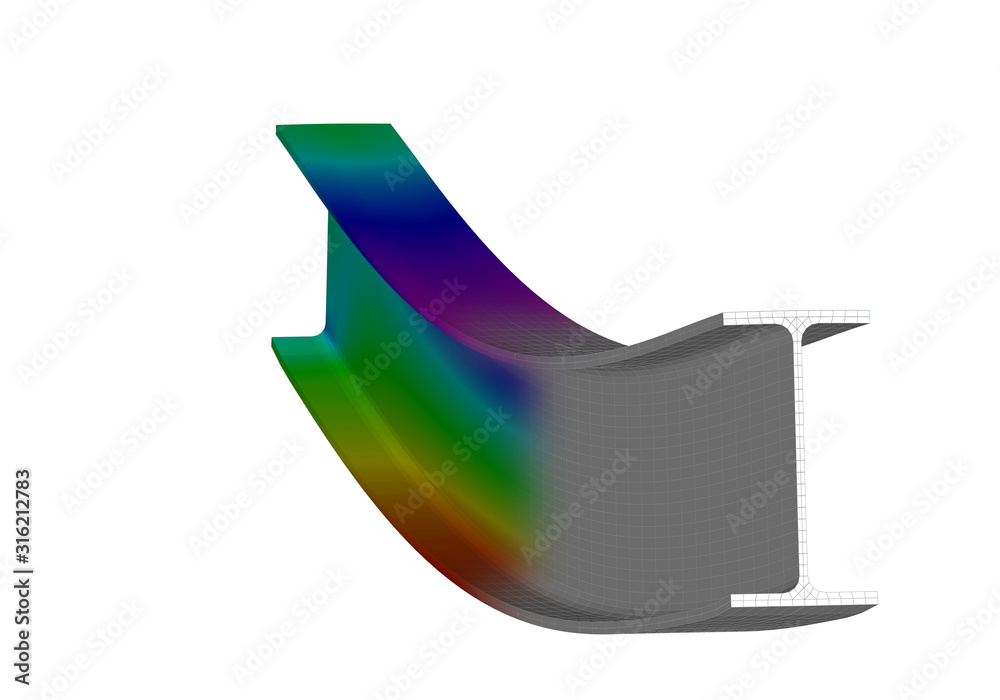 A simple supported I-beam bending under uniform distributed load ...