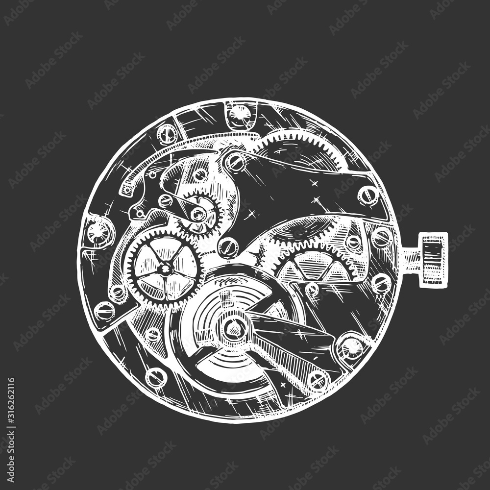 Vector illustration of clockwork Stock Vector | Adobe Stock