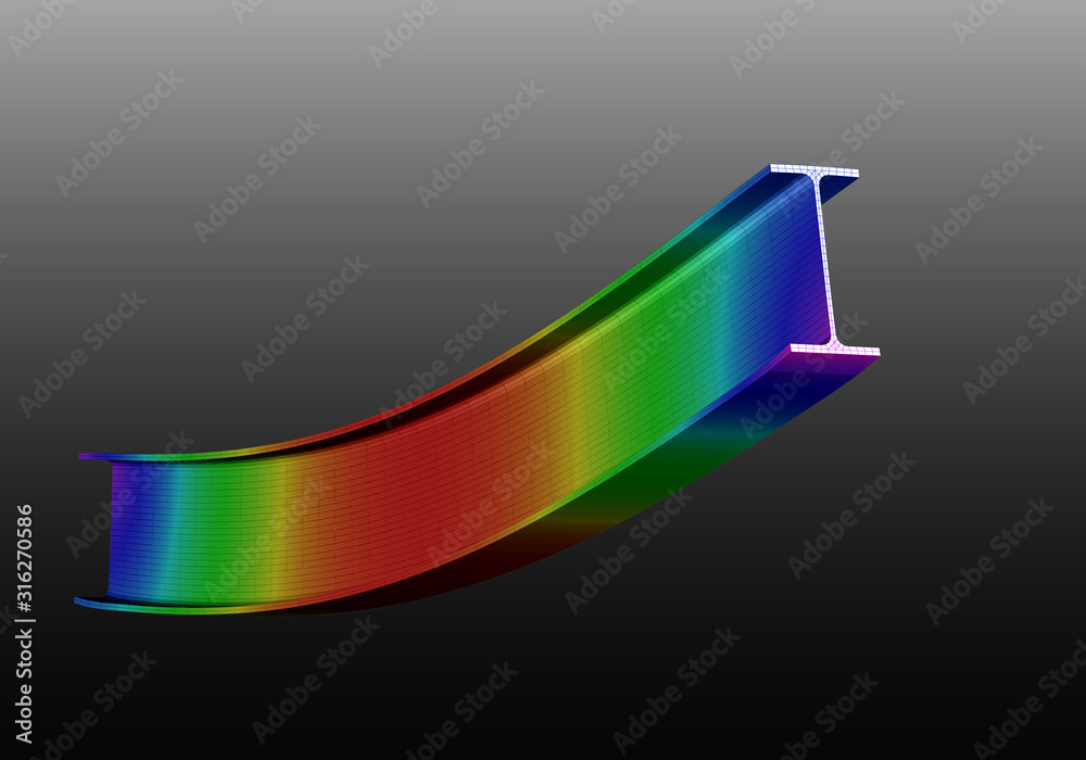 A simple supported I-beam bending under uniform distributed load ...