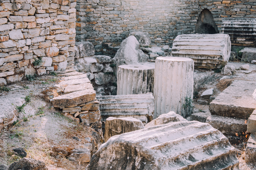 Halicarnassus Mausoleum in Bodrum,Turkey.Ruins of wonder of seven ...