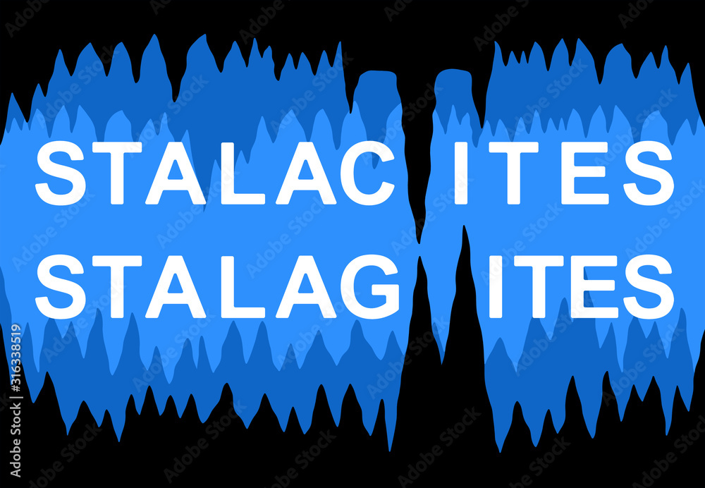 Stalactites and stalagmites in a cave. A mnemonic way to remember the ...