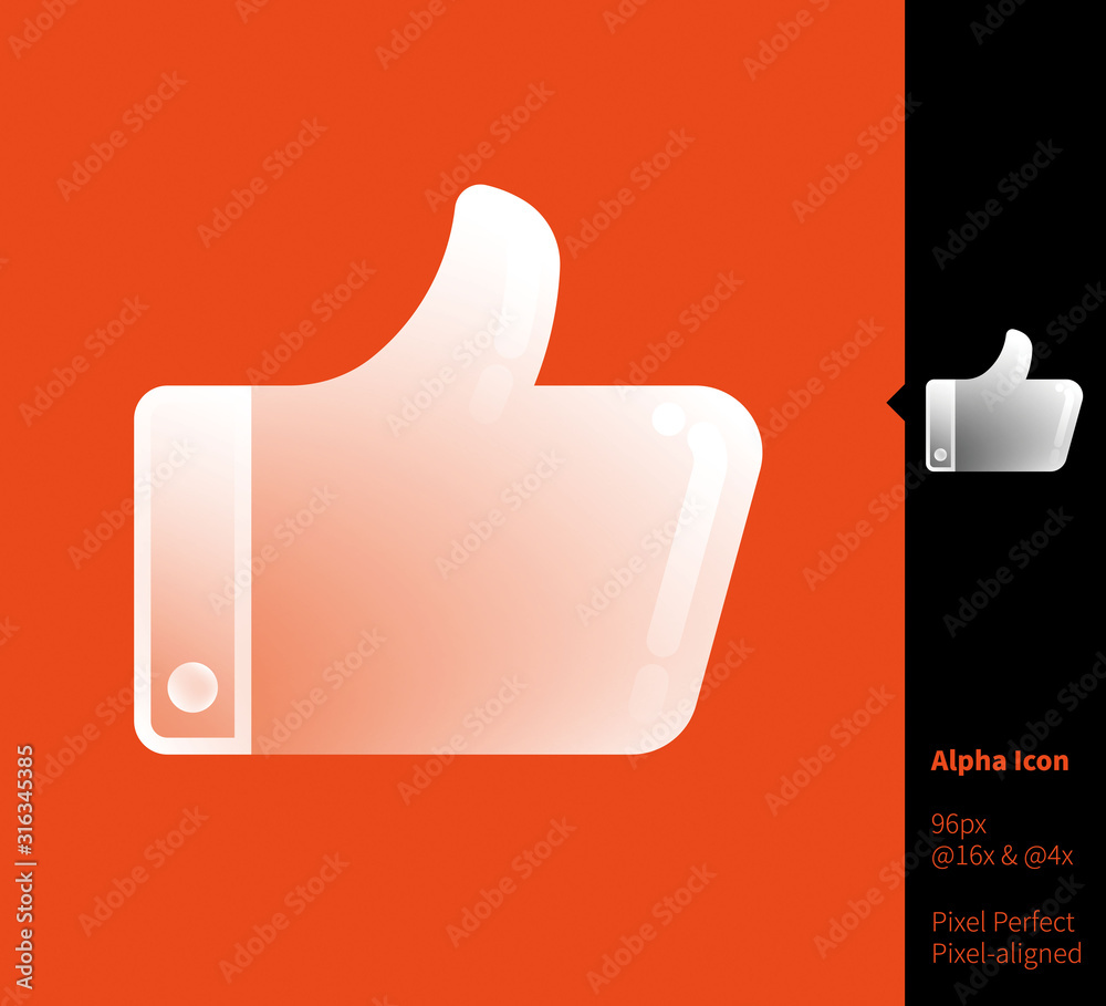 like thumb alpha icon - vector illustrations for branding, web design ...