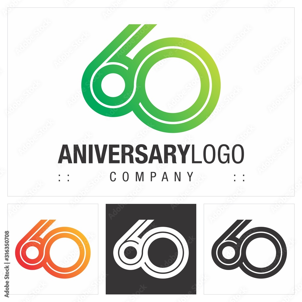 Anniversary (Number 60) Vector Symbol Company Logo. Infinite Symbol ...