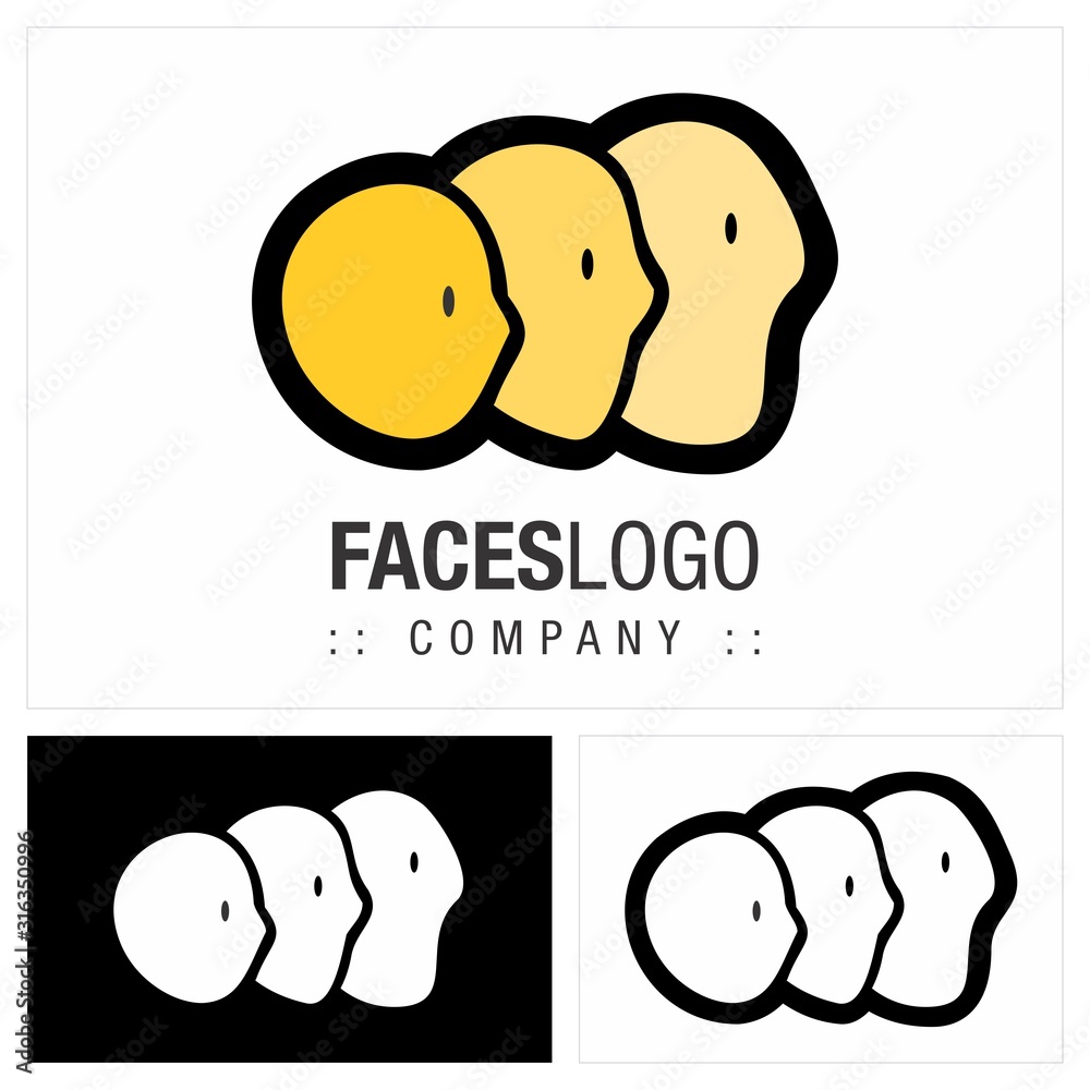 Faces (Profile) Vector Symbol Company Logo (Logotype). People, Person ...