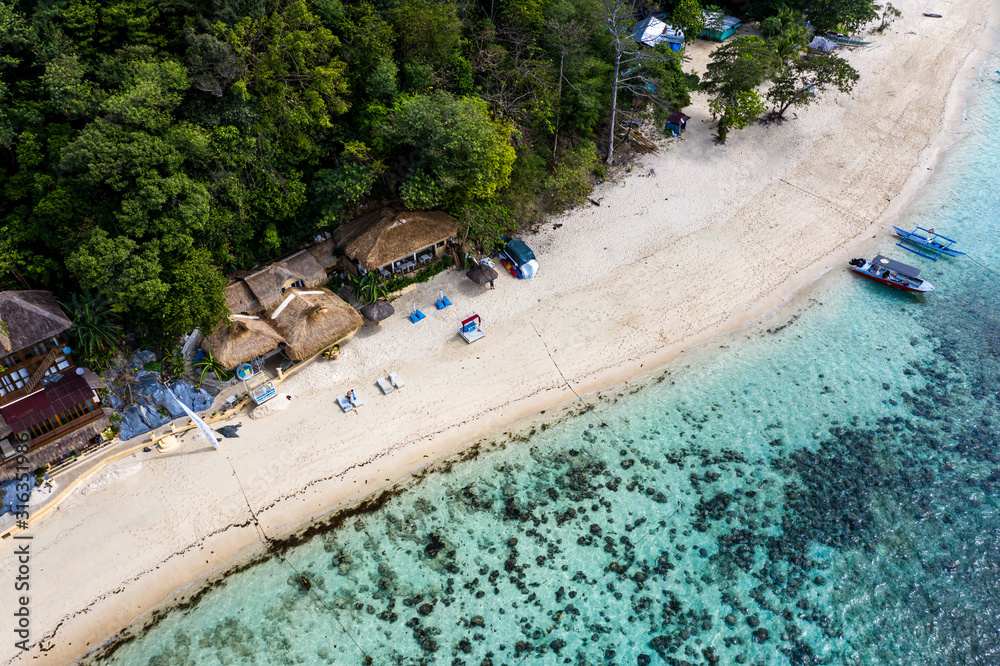 Top view of beautiful turquoise beach, with white sand. Best beaches of ...