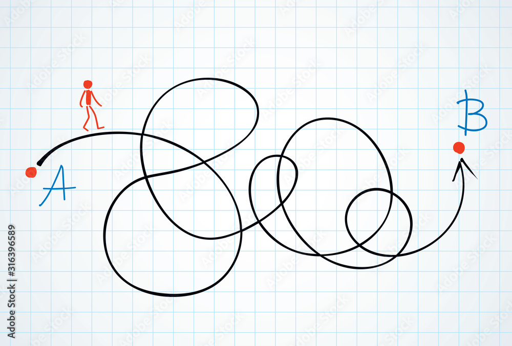 Line from point A to point B. Vector drawing Stock Vector | Adobe Stock