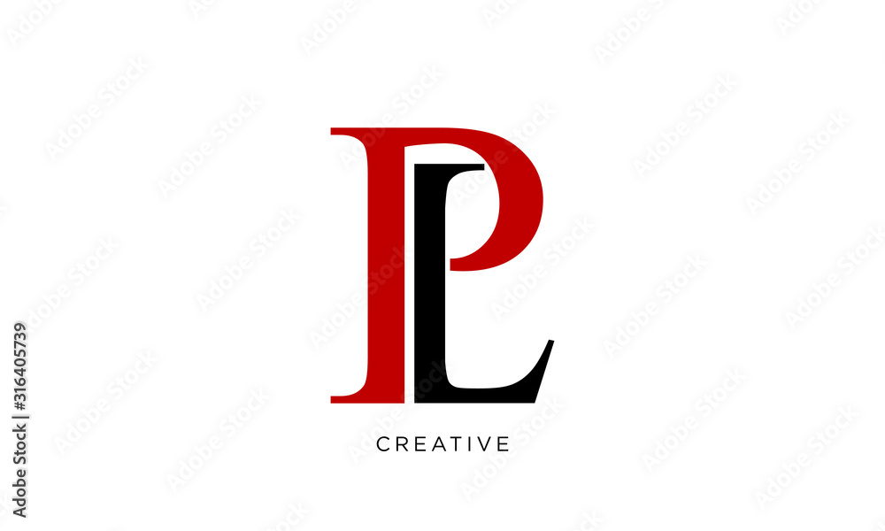 pl logo design simple luxury Stock Vector | Adobe Stock