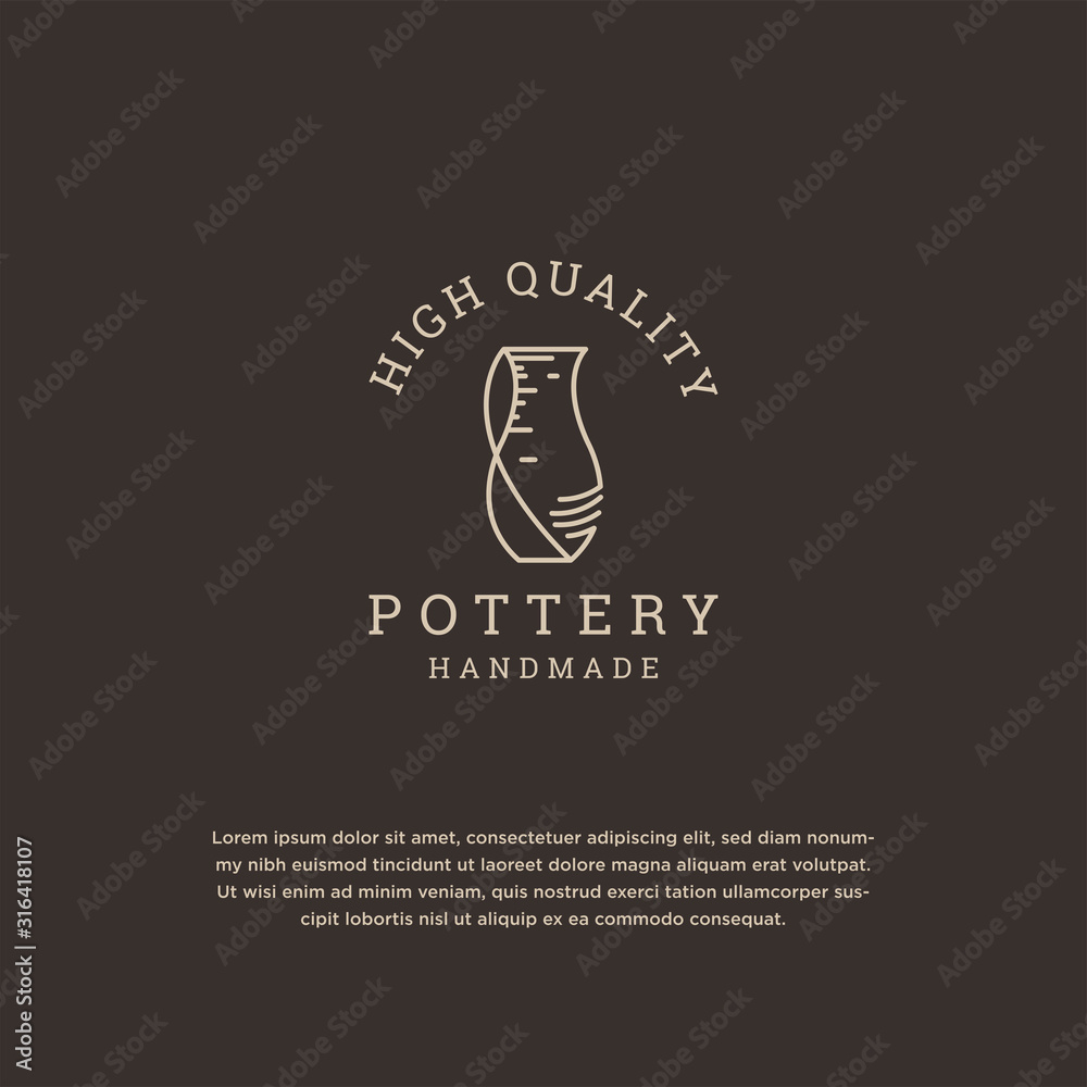 Pottery logo design template vector illustration Stock Vector | Adobe Stock
