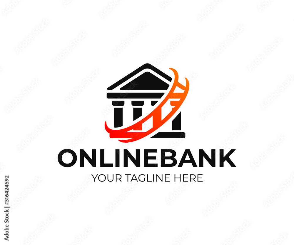 Online banking, logo design. Bank, internet banking, finance and ...
