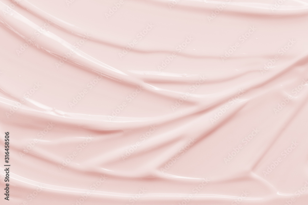 Beauty cream texture background. Pink color face cream lotion ...