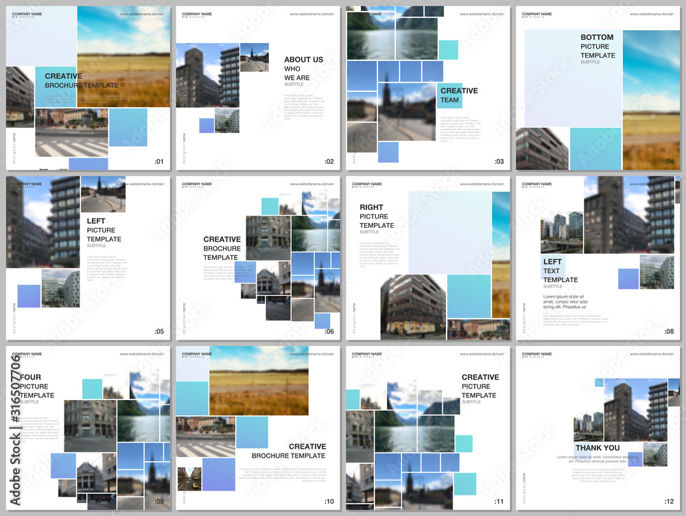 Brochure layout of square format covers design templates for square ...