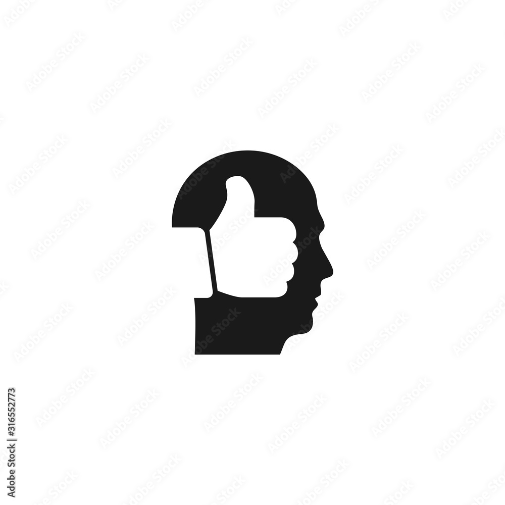 Vector symbol of human head. Profile face isolated on white background ...