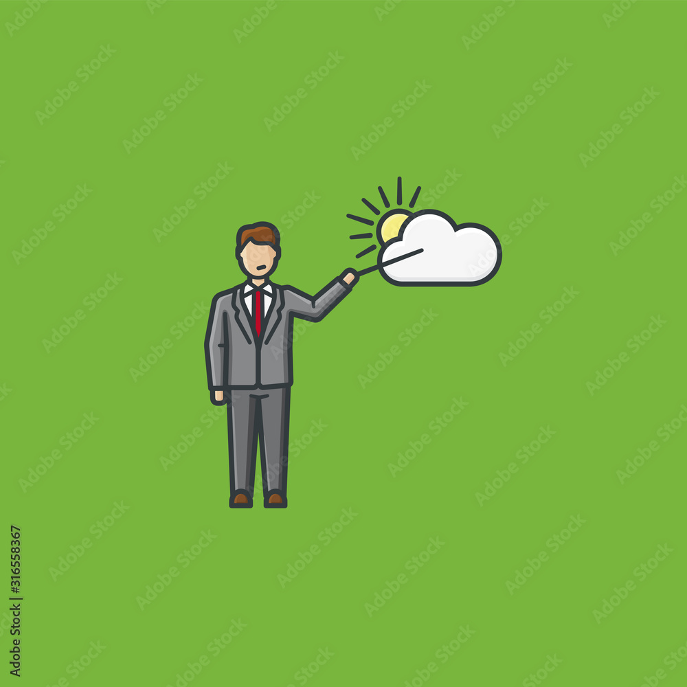 Weatherman color vector illustration for Weatherman Day Stock Vector ...