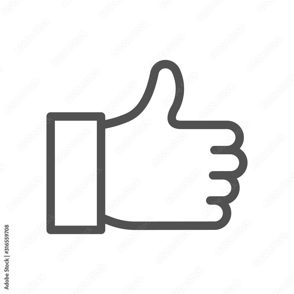 Like icon. Hand finger up sign. Thumb up symbol. Yes logo. Approval ...