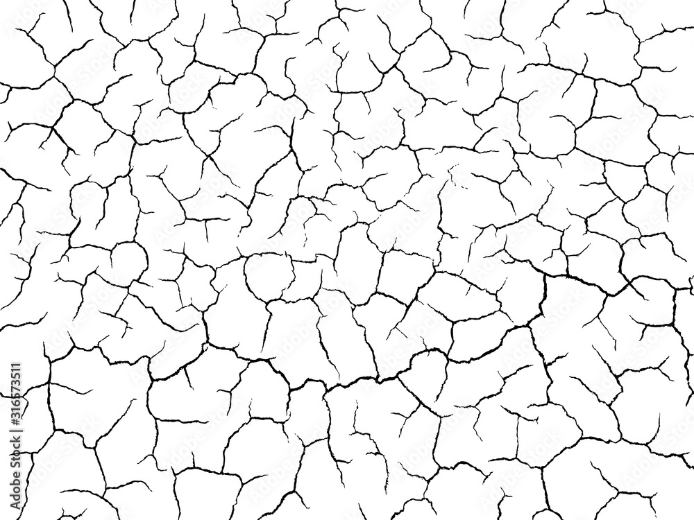 The cracks texture white and black. Vector background.Cracked earth ...